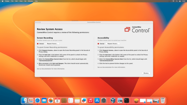 Enabling ScreenConnect on MacOS - Generation IX